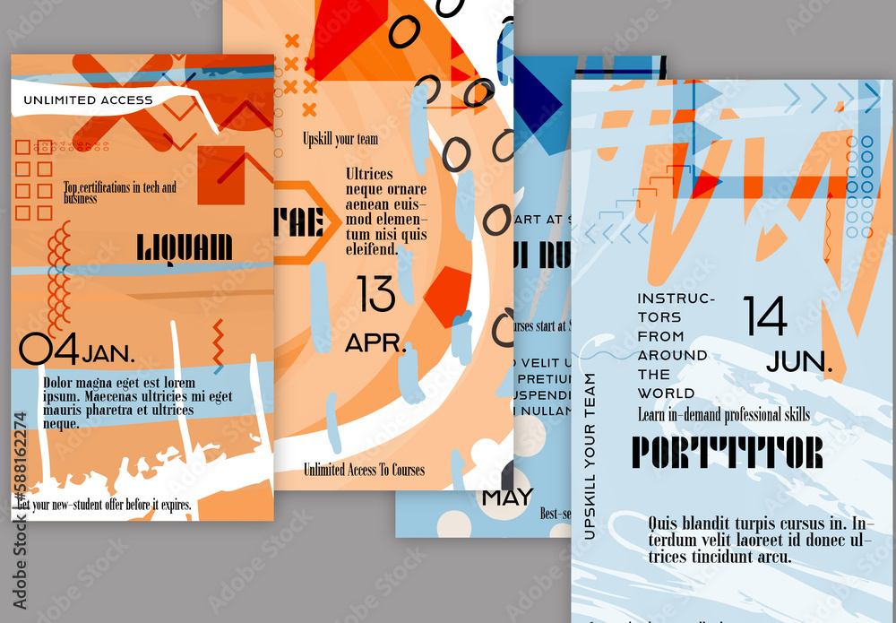 Social Media Story Post Layout Simple Geometric Shapes and Scribbles ...