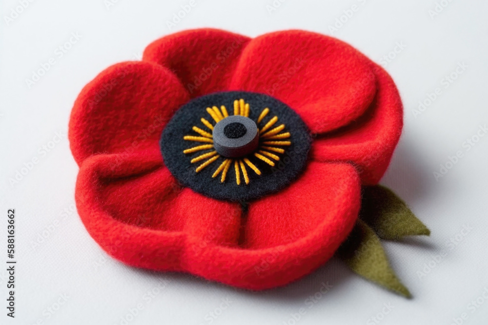 Red poppy symbol emblem for World War Victims Remembrance Day. Red ...