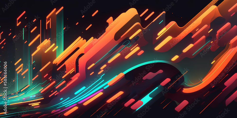 Neon tron style desert in the metaverse. neon background. Futuristic ...