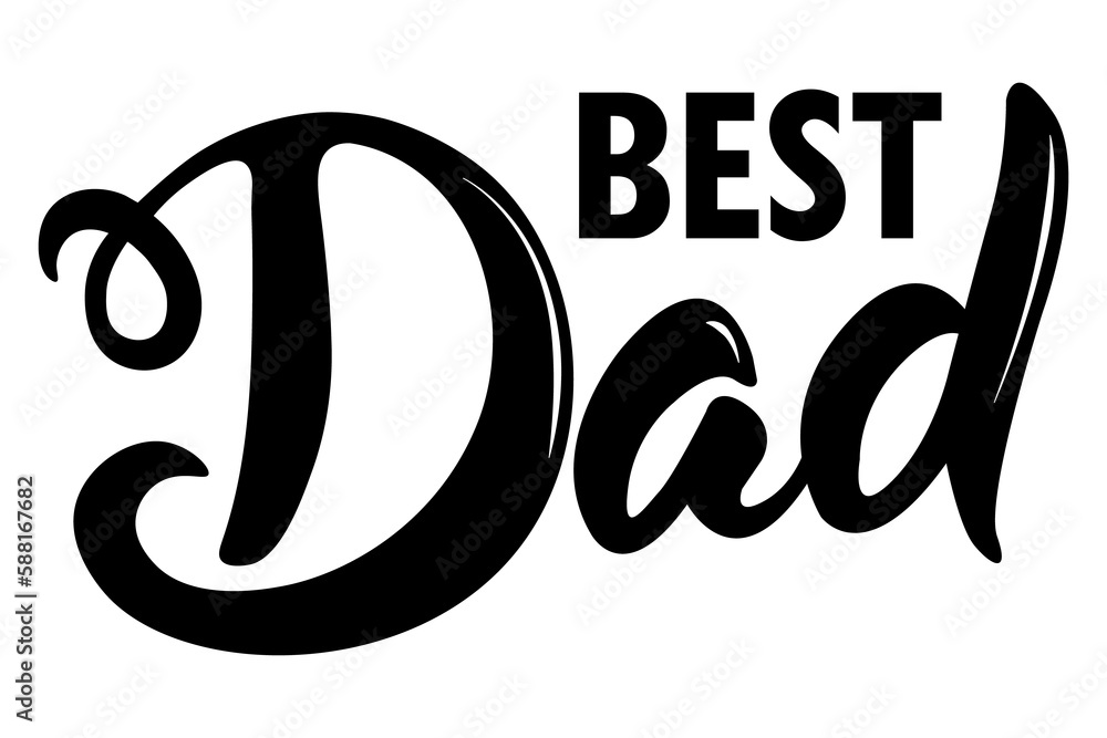 Inscription Best Dad isolated on transparent background. PNG ...