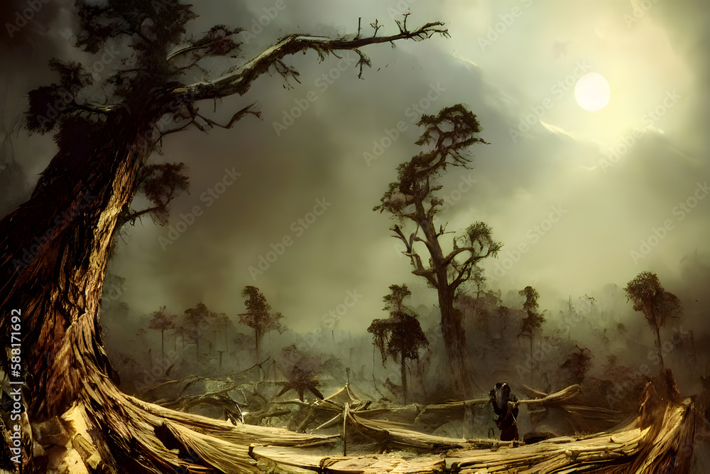 artificial intelligence generated painterly image of the wood or ...