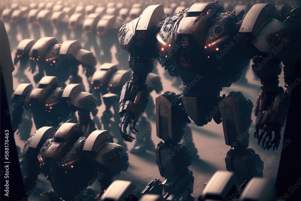 Scifi military robot or battlemech of futuristic army with robot ...