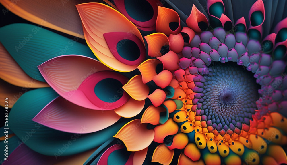 Abstract multi colored background design with vibrant colors generated ...