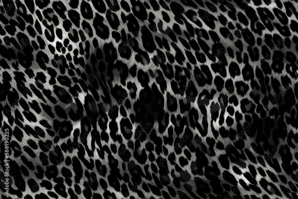 Seamless leopard print or cheetah spots pattern. Tileable monochrome ...