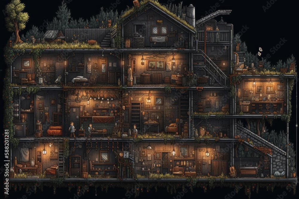 Pixelated Nightmares: Horror Diagrams in Pixel Art 2 ilustración de ...