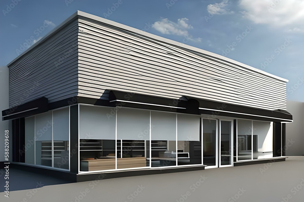 AI generated render of a storefront template , commercial marketing ...
