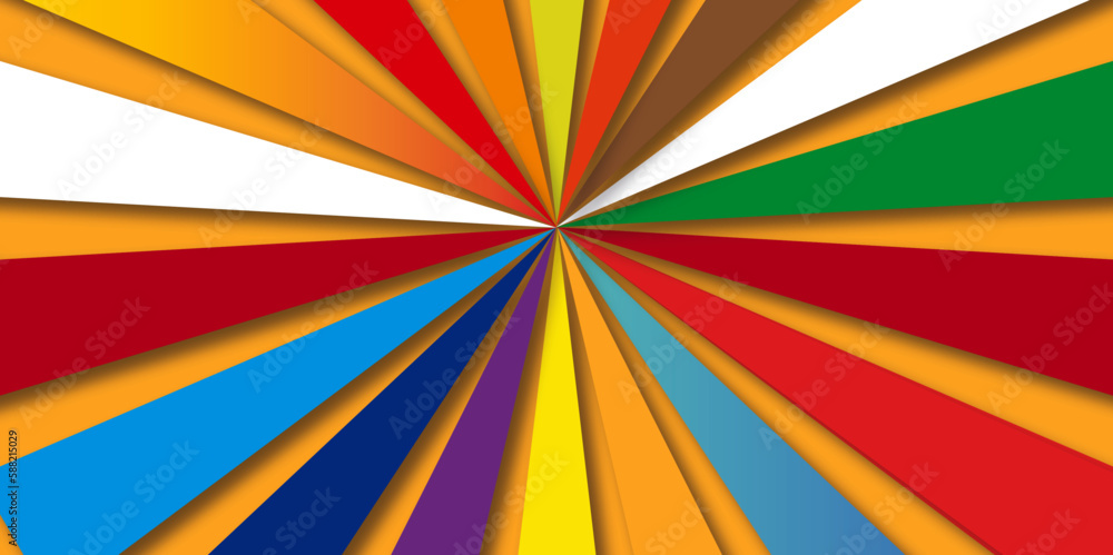 Abstract background with rainbow. Colorful sun rays sunburst pattern ...