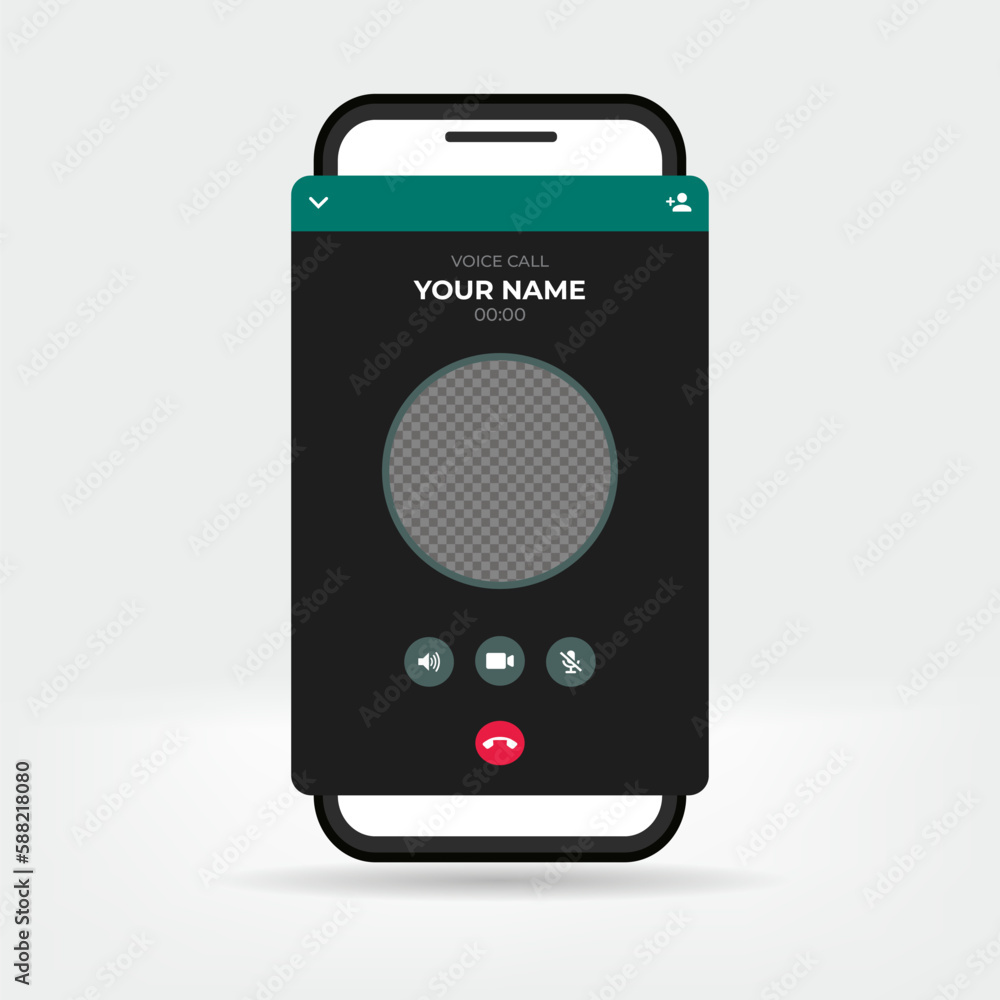 Mockup design of voice call Stock Vector | Adobe Stock