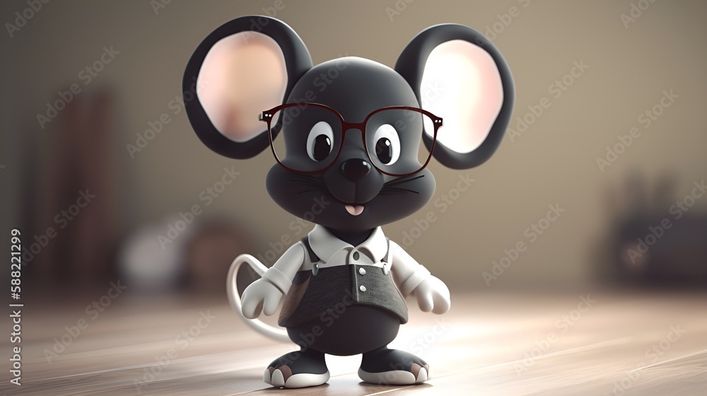 Black cartoon mouse Stock Illustration | Adobe Stock