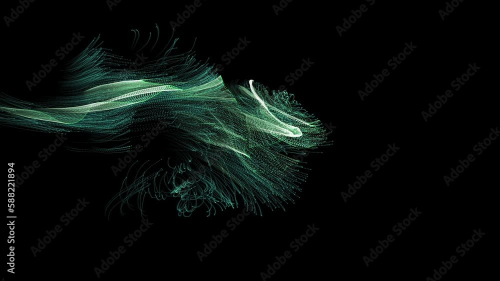 Abstract Particles Background. Vivid Color Fluid Particles. Abstract motion design background ...