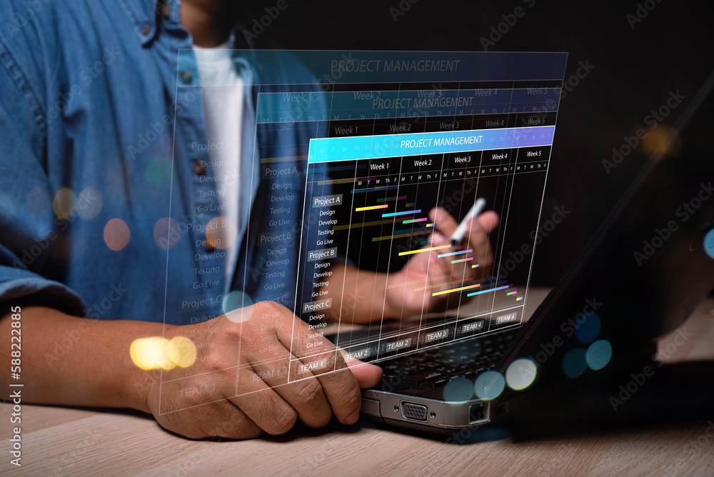 Analyst working with computer in Business Analytics and Data Management ...