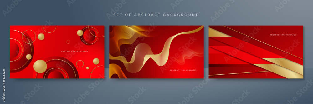 Luxury red background vector. Abstract red and golden lines background ...