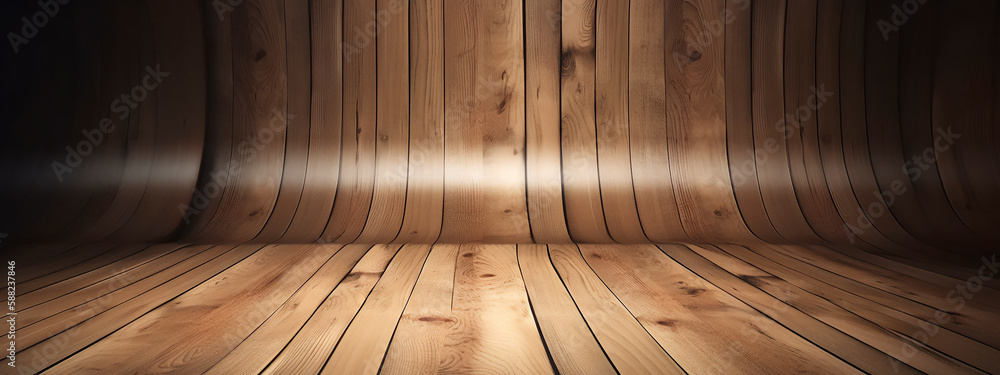 curved wood texture background, generative ai, digital illustration ...