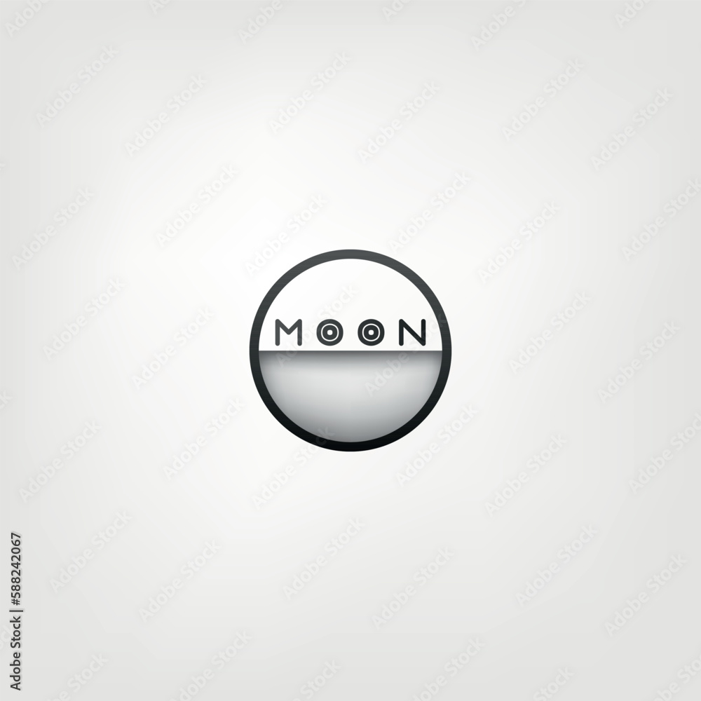 A sleek, monochromatic design featuring a minimalist moon icon. The ...