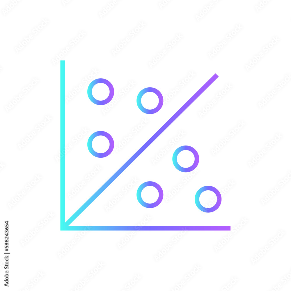 Regression Data analysis icon with blue duotone style. data, analysis ...