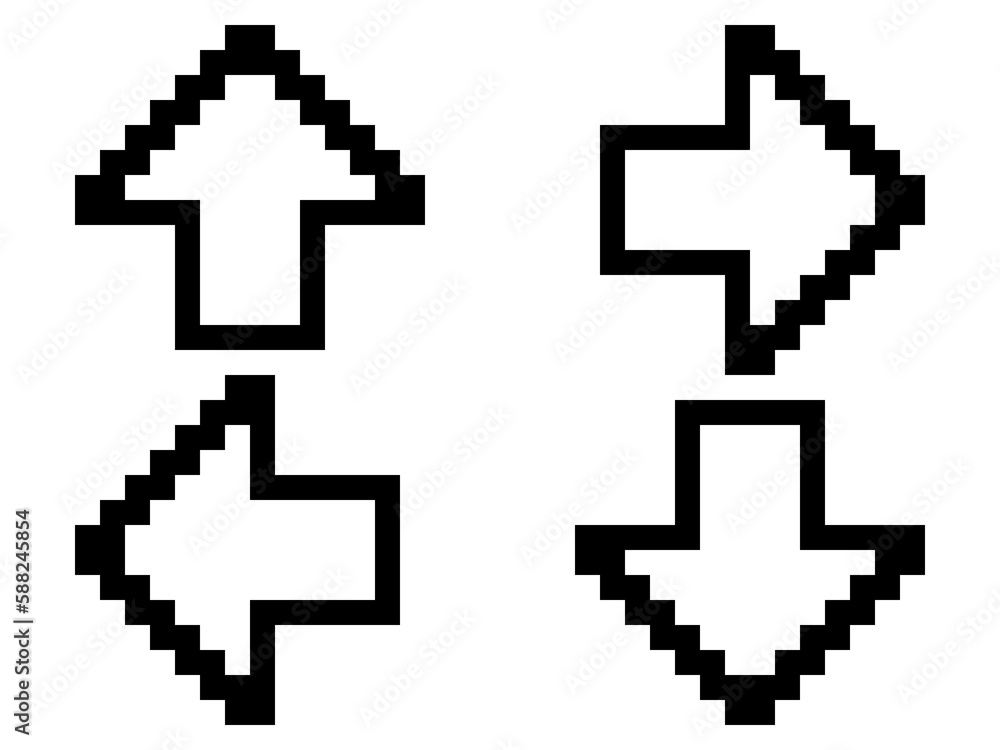 シンプルなドット絵の矢印セット Stock イラスト | Adobe Stock