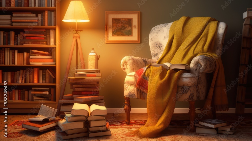 Inviting Learning Space: Education Themed Background Featuring Armchair ...
