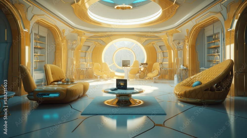 Stunning Award-Winning Luxury Futuristic Interior with Mustard Yellow ...