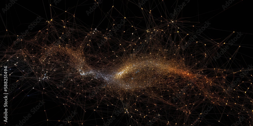 Interconnected Web Of Innovation Abstract Neural Network Created Using Generative Ai Stock