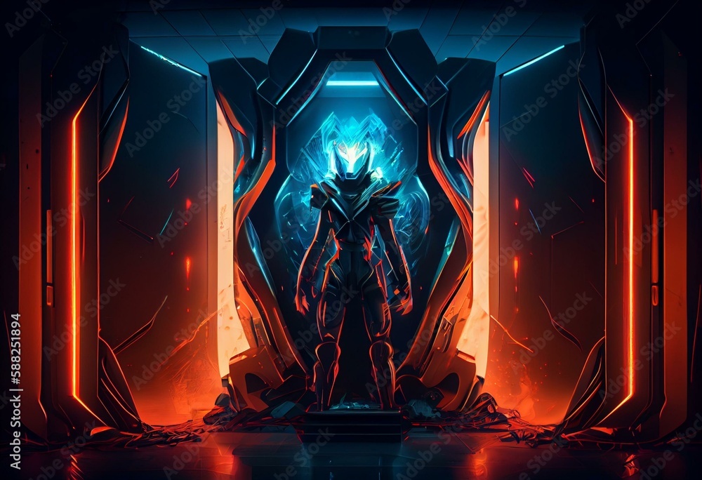 gaming background abstract wallpaper, cyberpunk style scifi game, neon ...