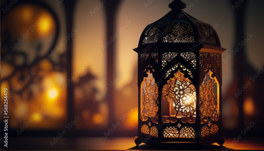 Happy Eid Mubarak & Eid al-Adha festival invitation gold glitters color ...