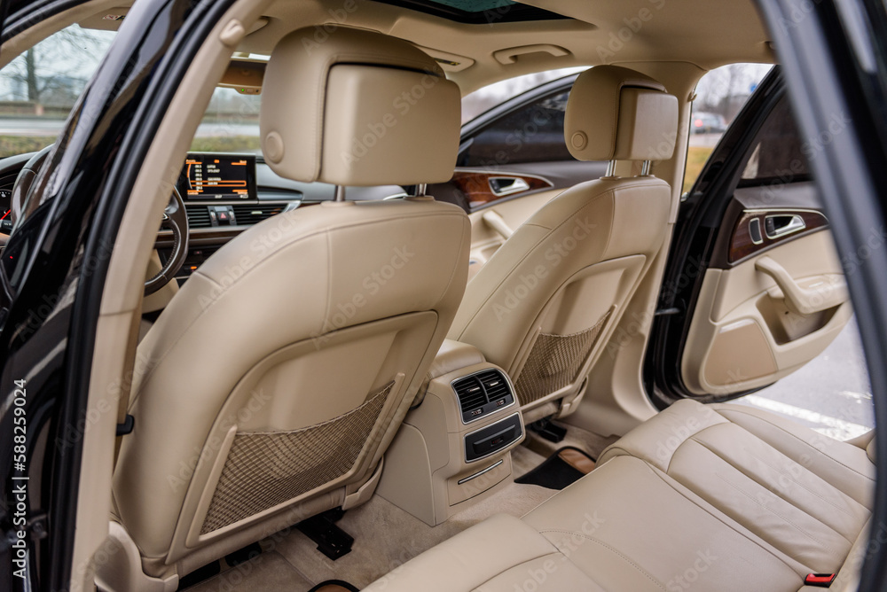 Open the passenger door rear left, right. Leather clean interior design ...