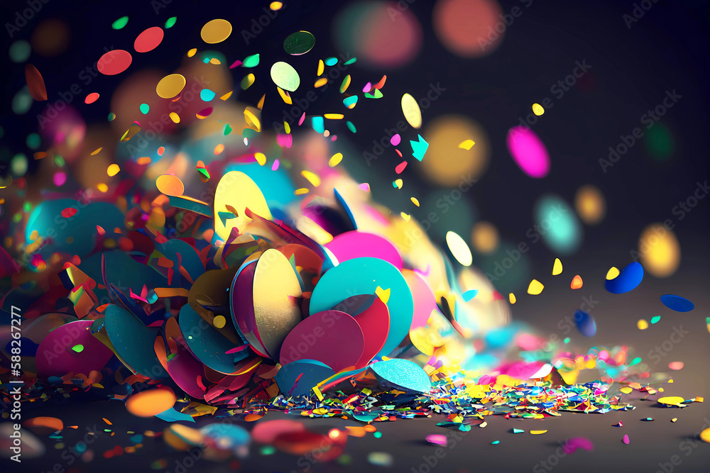 Colorful confetti birthday background. Generative ai. Stock ...