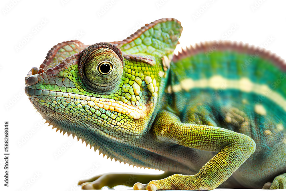 Chameleon on transparent png background. Generative ai. Stock ...