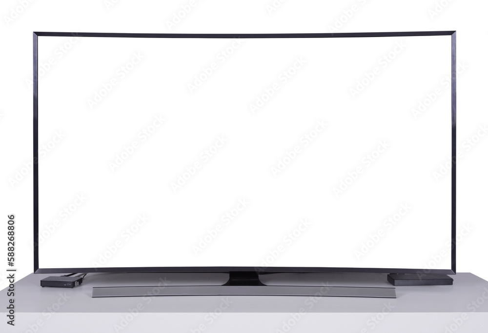 LED TV with blank screen on transparent background png file Stock Photo ...
