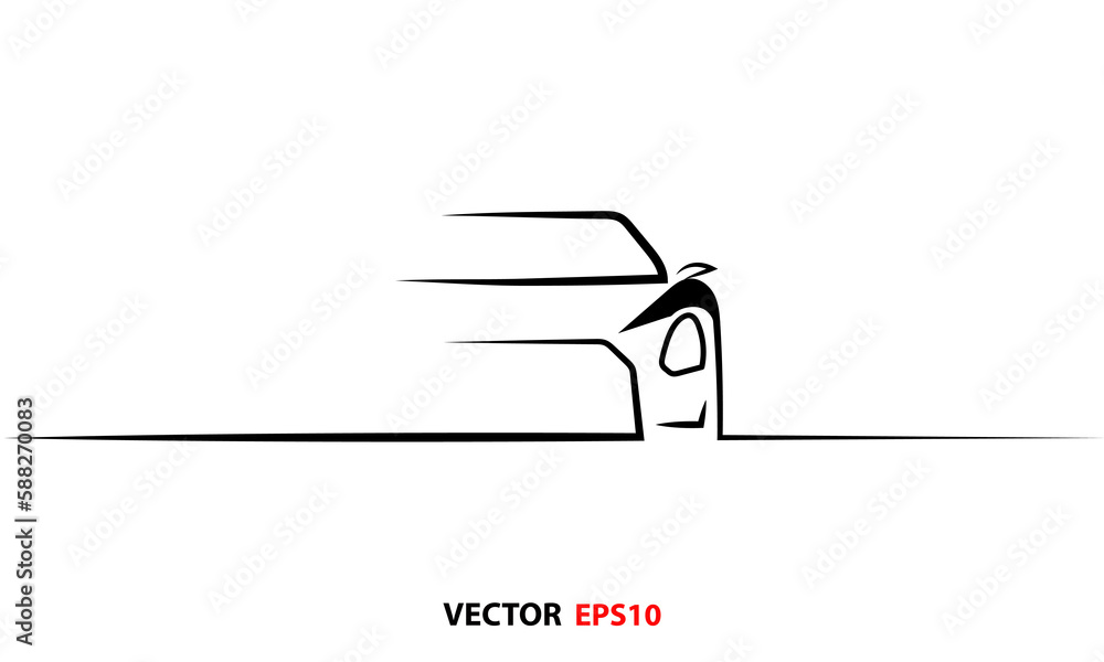 sports car silhouettes. car line art. Vector illustration Stock Vector ...