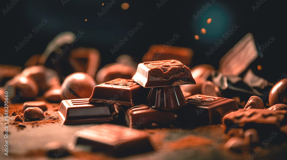 Appetizing food background, chocolate texture, generative AI. Stock ...