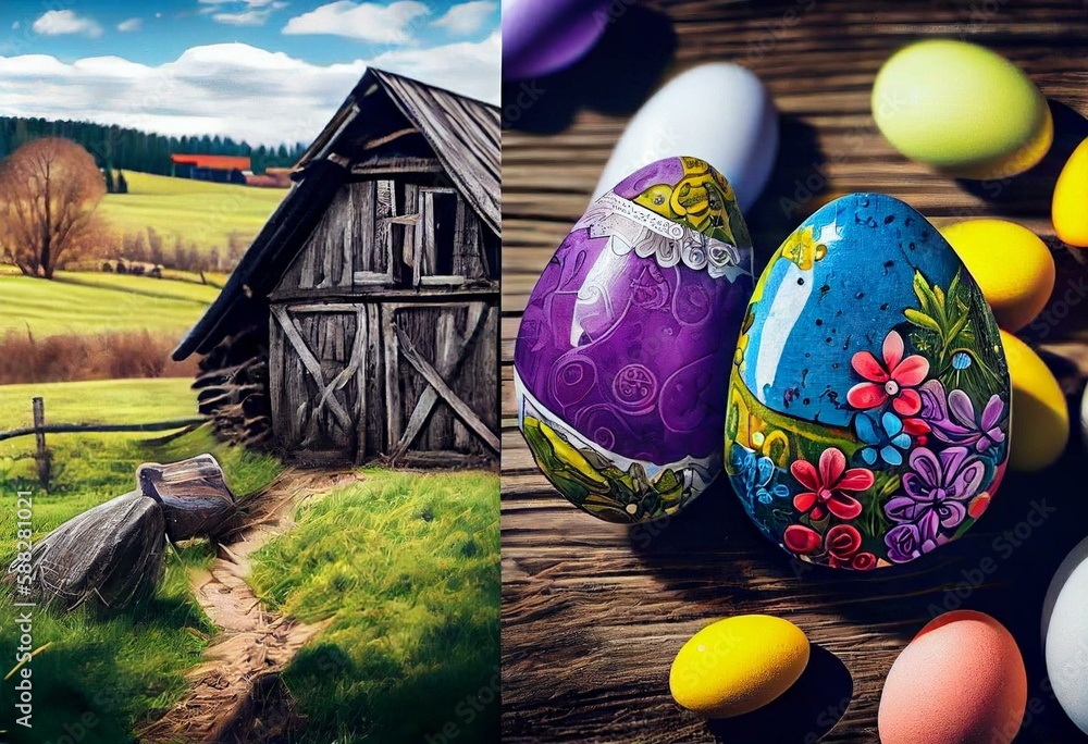 Easter holiday themed find the ten differences picture puzzle and ...