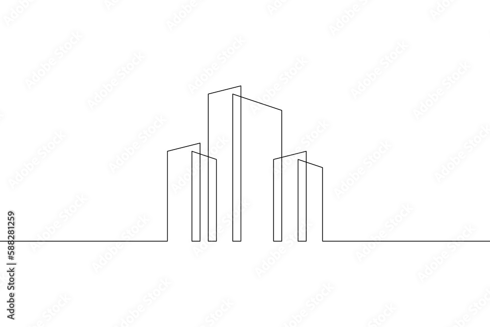 One continuous line. House logo. Modern architecture. Building symbol ...