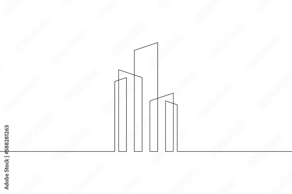 One continuous line. House logo. Modern architecture. Building symbol ...