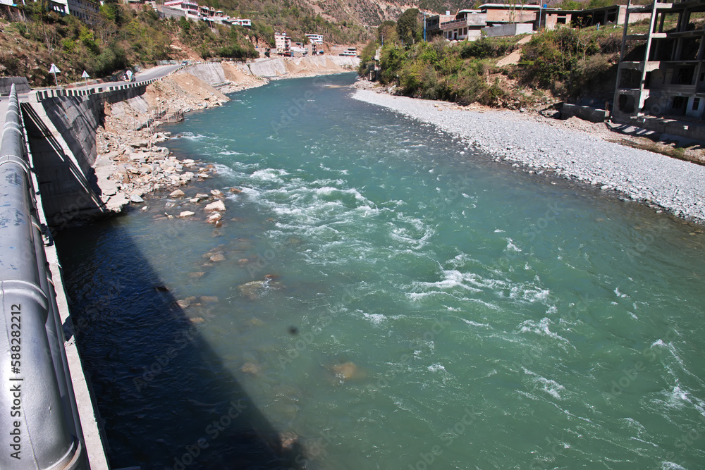 Swat river in the valley of Himalayas, Pakistan Stock Photo | Adobe Stock