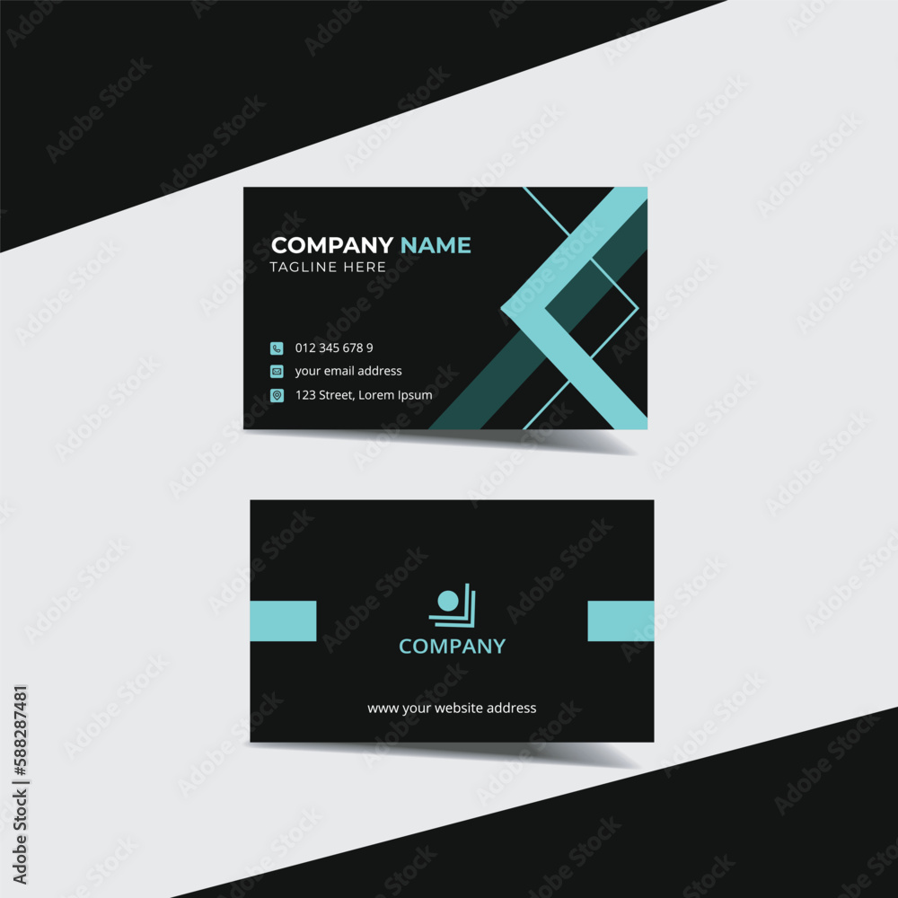 Vetor de Clean modern and corporate luxury business card design ...
