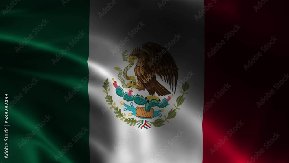 Animation of waving a flag of Mexico, the national flag. Mexican ...