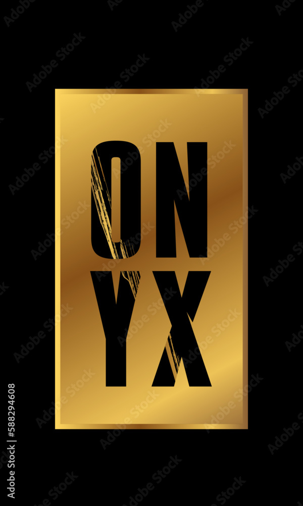 ONYX gem stone word mark logo. Lettering sign. Alphabet initials emblem ...