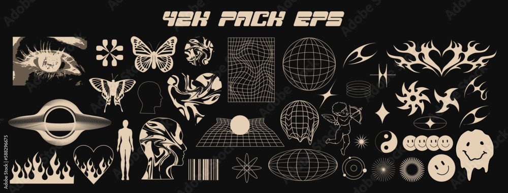 Vector Graphic Assets Set. Bold modern Shapes for Posters Template ...