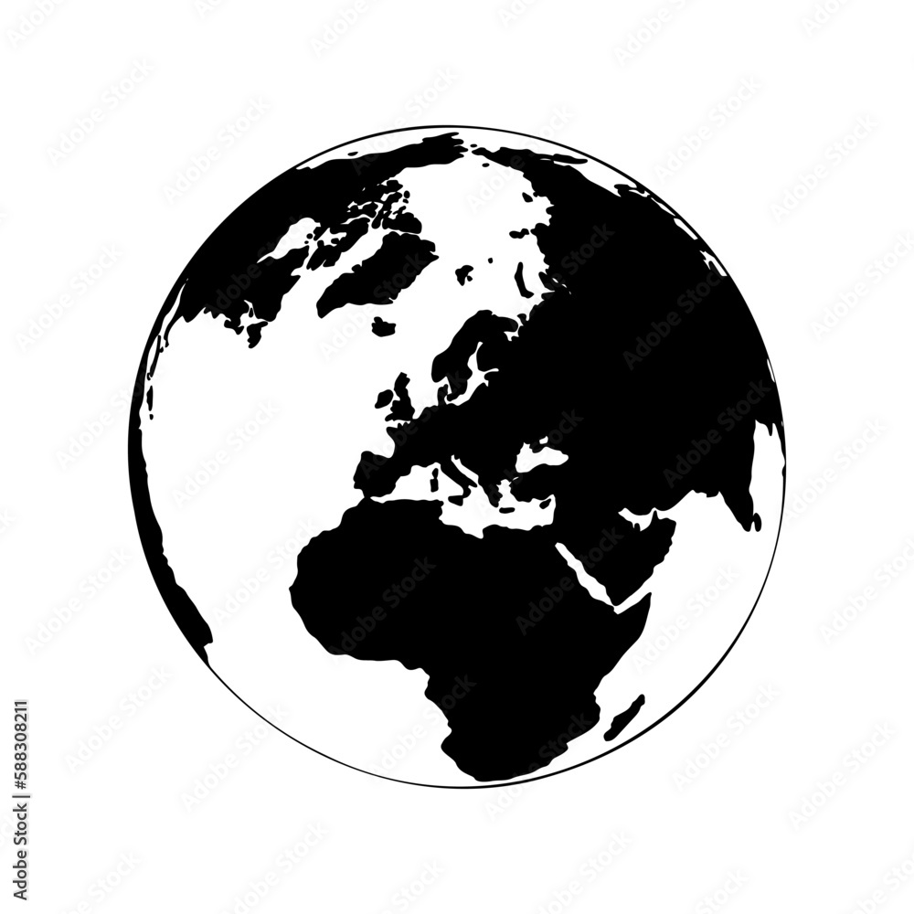 Linear earth silhouette. Globe. Planet Earth. Vector illustration ...