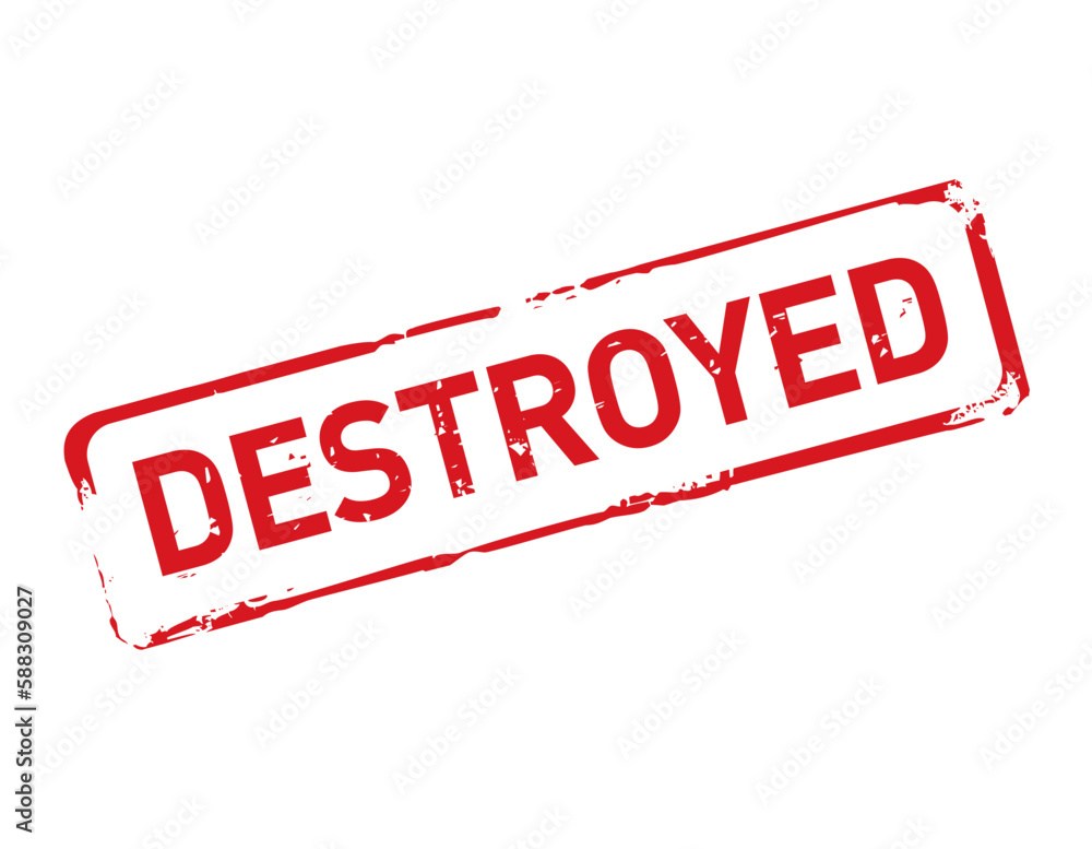 Red stamp destroyed. Vector outline illustration. Stock Vector | Adobe ...