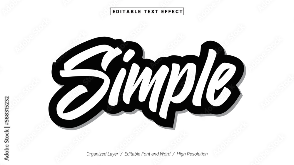 Editable Simple Font Design. Alphabet Typography Template Text Effect ...