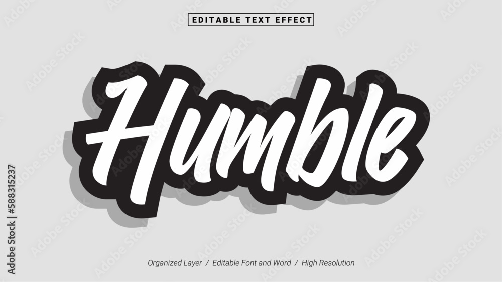 Editable Humble Font Design. Alphabet Typography Template Text Effect. Lettering Vector ...