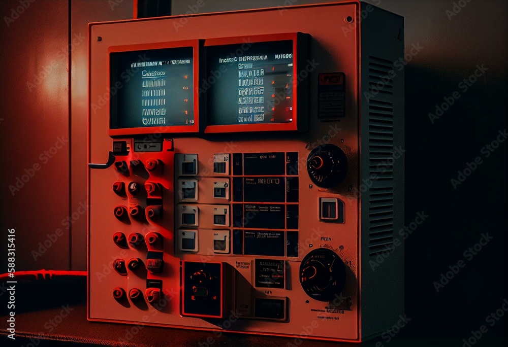 Fire Detection Alarm Monitor Panel System on transprarent background ...