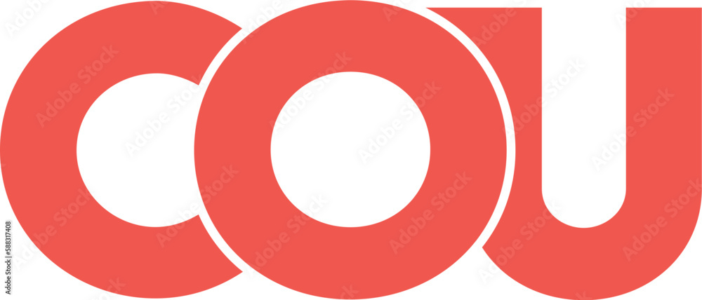 Letter COU logo design on transparent background, COU letter logo Stock ...