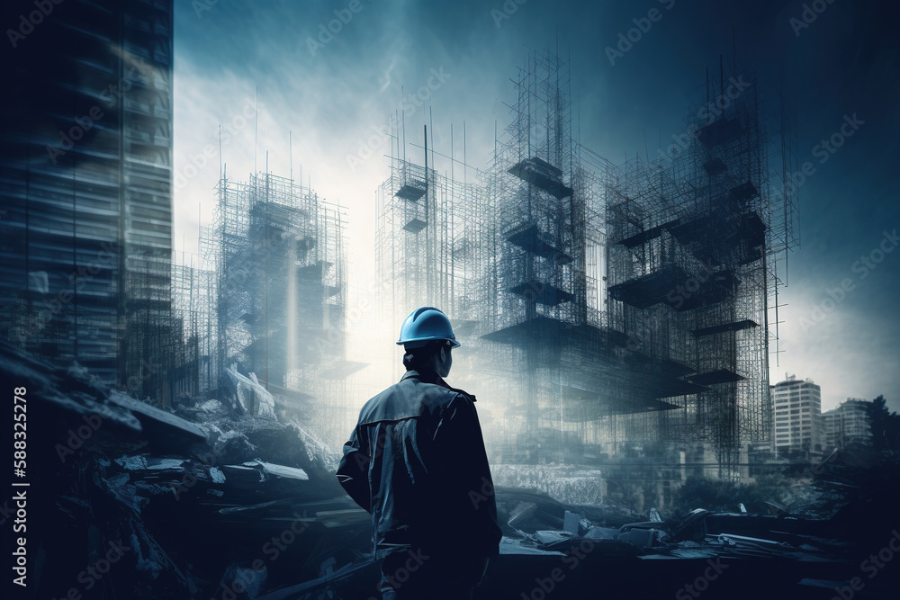 Engineering marvels in construction showcased Stock Illustration ...