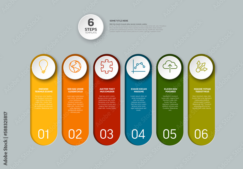 Vector progress diagram template with six steps Stock Template | Adobe ... Vector progress diagram template with six steps Stock Template | Adobe ...