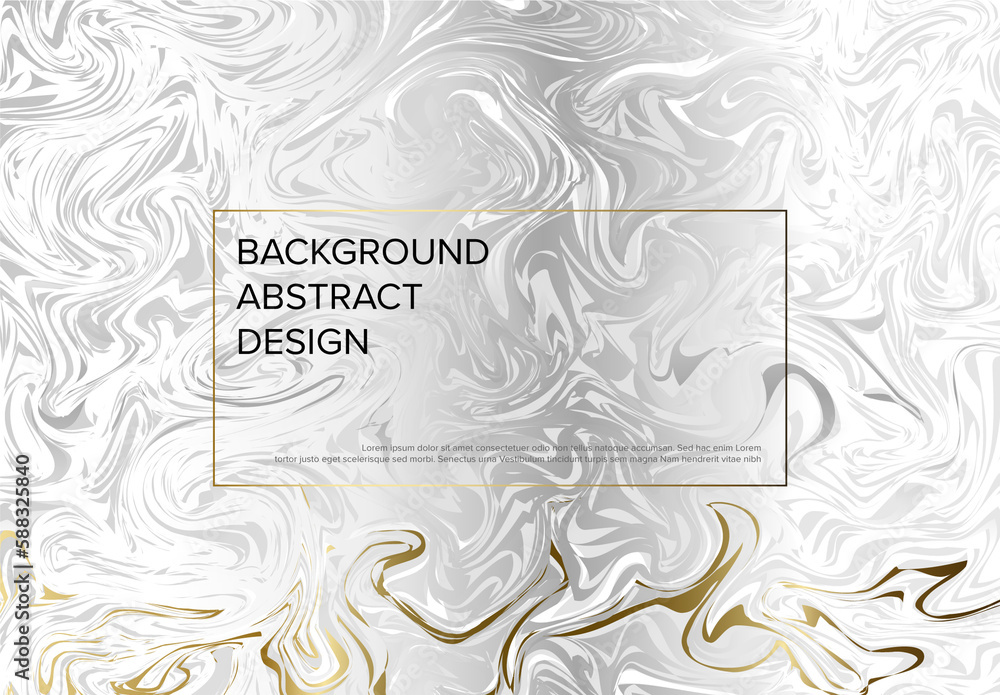 Modern art background template with light silver metallic marble ...