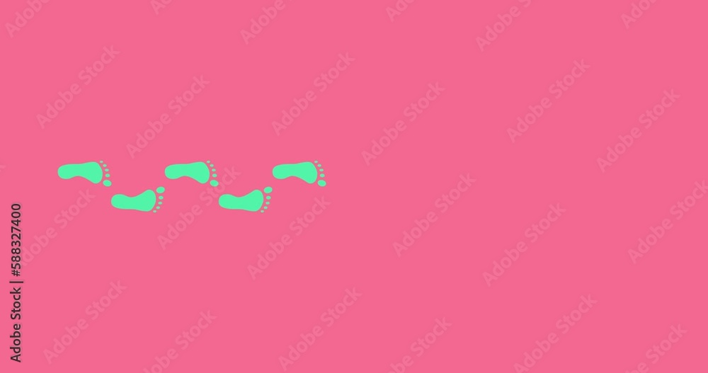 Feet loader loop animation. 4K resolution animation. Human foot print ...