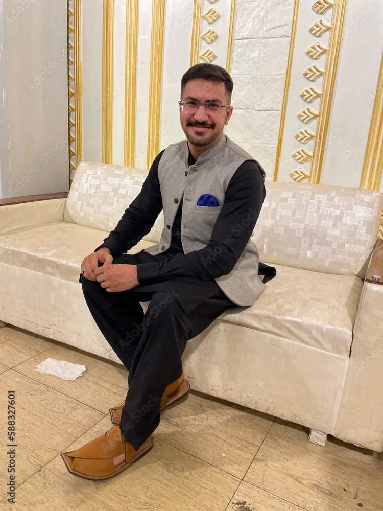 Pakistani man in traditional wear kurta pajama cloths. Male fashion ...